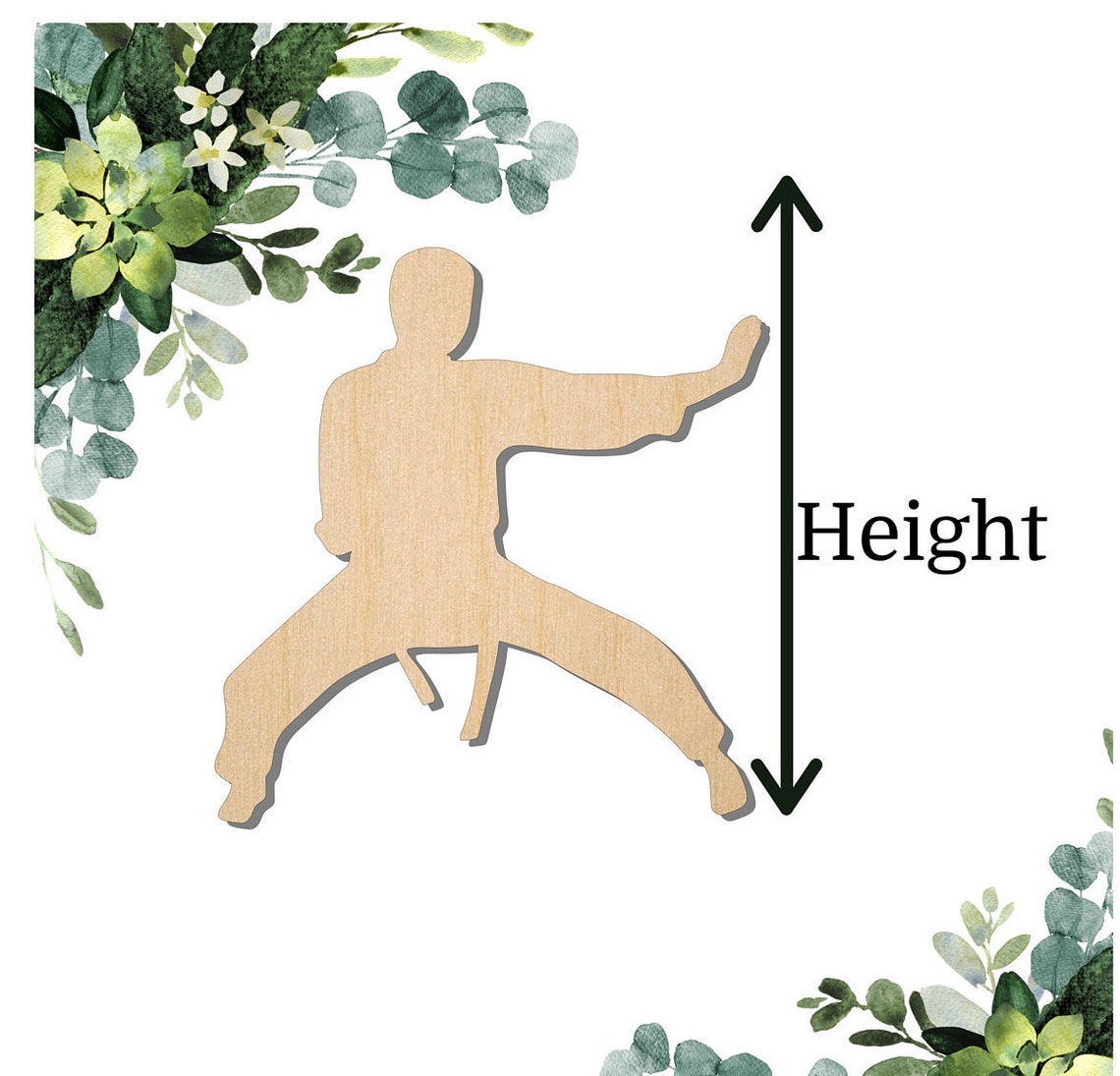 Karate Unfinished Wood Shape Craft Supply Art Craft Variety | Etsy