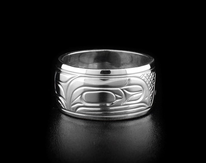 Northwest Coast Indigenous Jewellery, Hand Carved Sterling Silver 3/8 ...