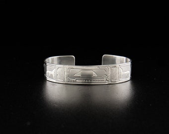 Northwest Coast First Nations, Hand Carved Sterling Silver 1/4 Orca ...
