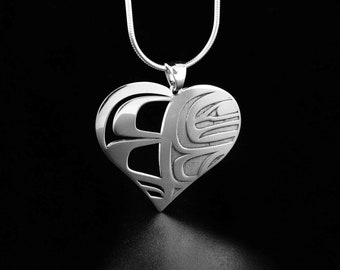 Canadian First Nations, Sterling Silver and 18K Gold Orca Pendant ...