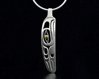 Canadian First Nations, Sterling Silver Mini Eagle Feather Pendant ...
