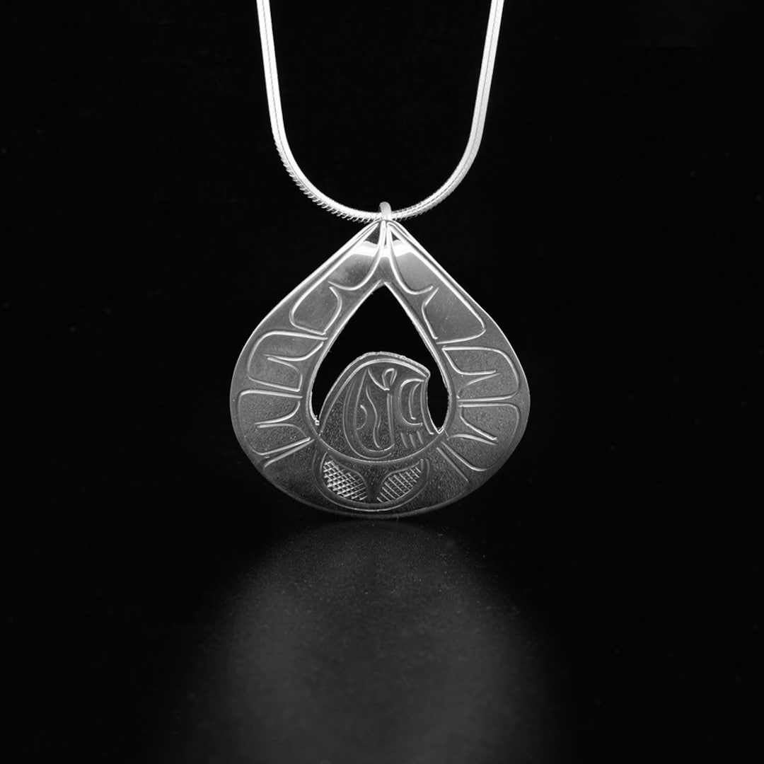 Canadian Indigenous, Hand Carved Sterling Silver Small Soaring Eagle ...