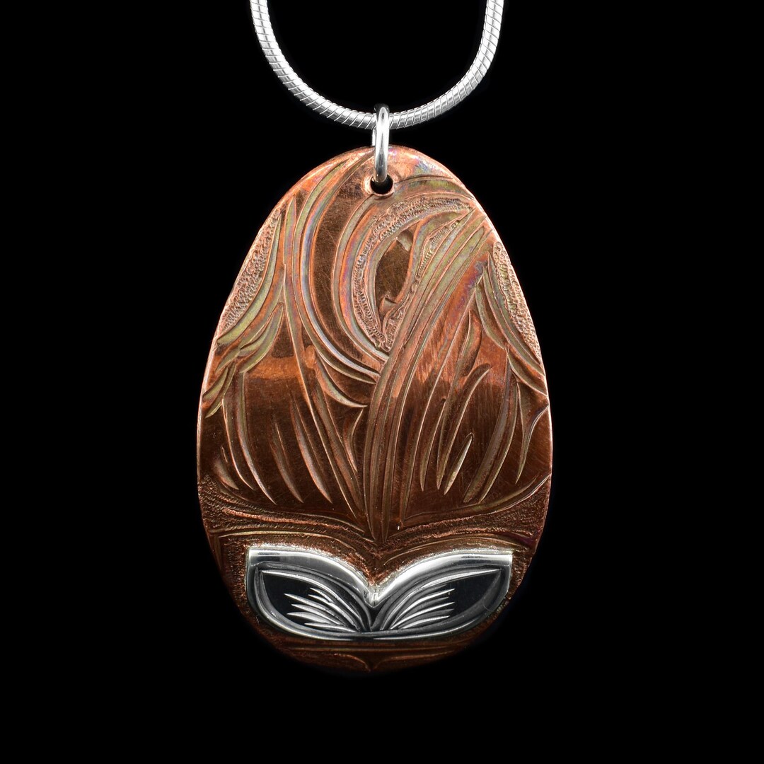 Canadian First Nations, Hand Carved Large Copper and Silver Hummingbird ...