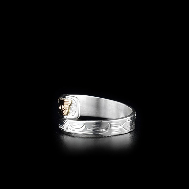 Northwest Coast Indigenous, Hand Carved Wrapped Owl Sterling Silver and ...