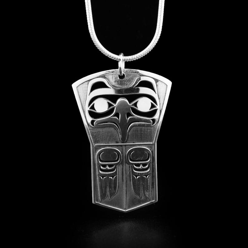 Canadian First Nations, Sterling Silver Mini Eagle Shield Pendant ...