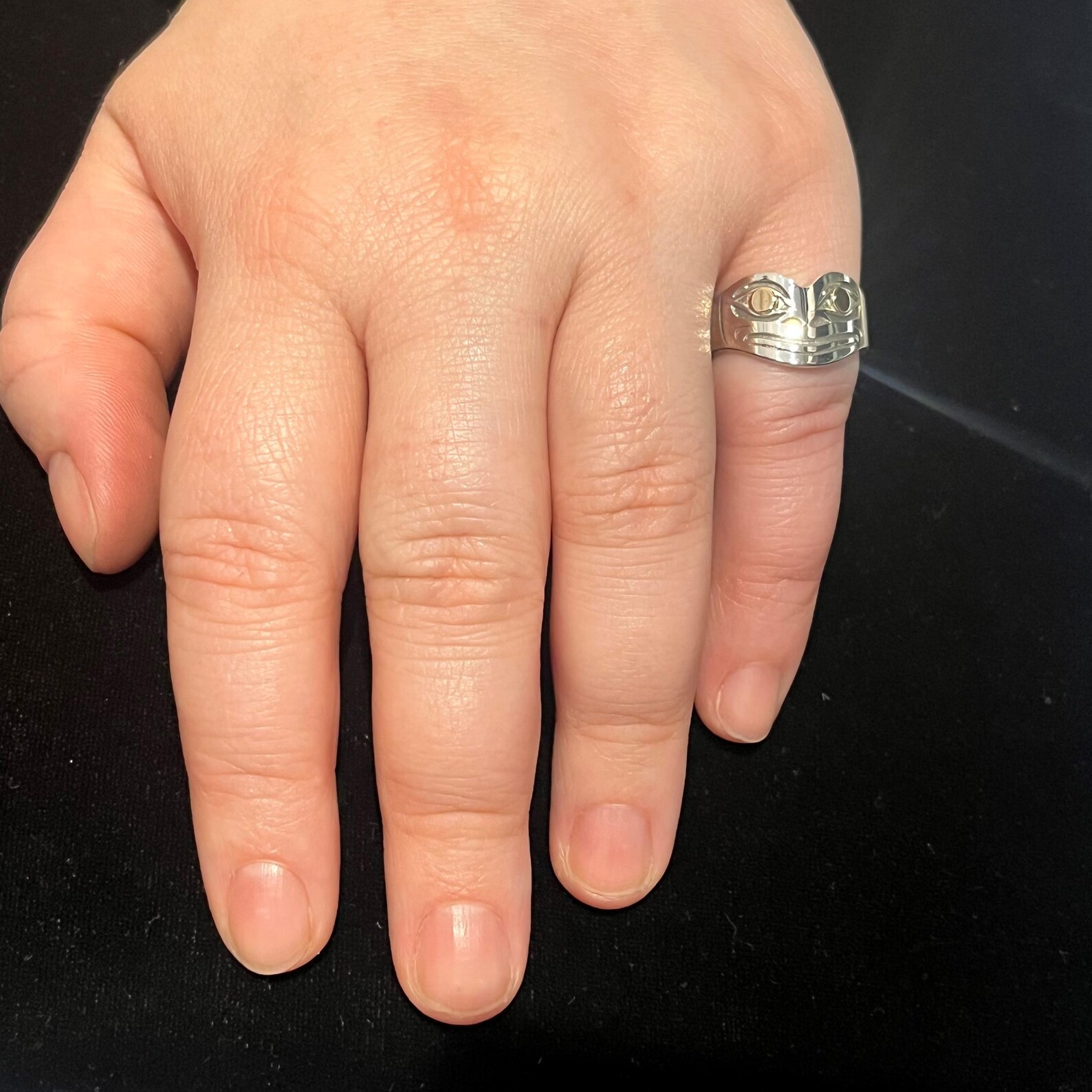 Canadian First Nations, Wide Gold and Silver Frog Ring, Indigenous ...