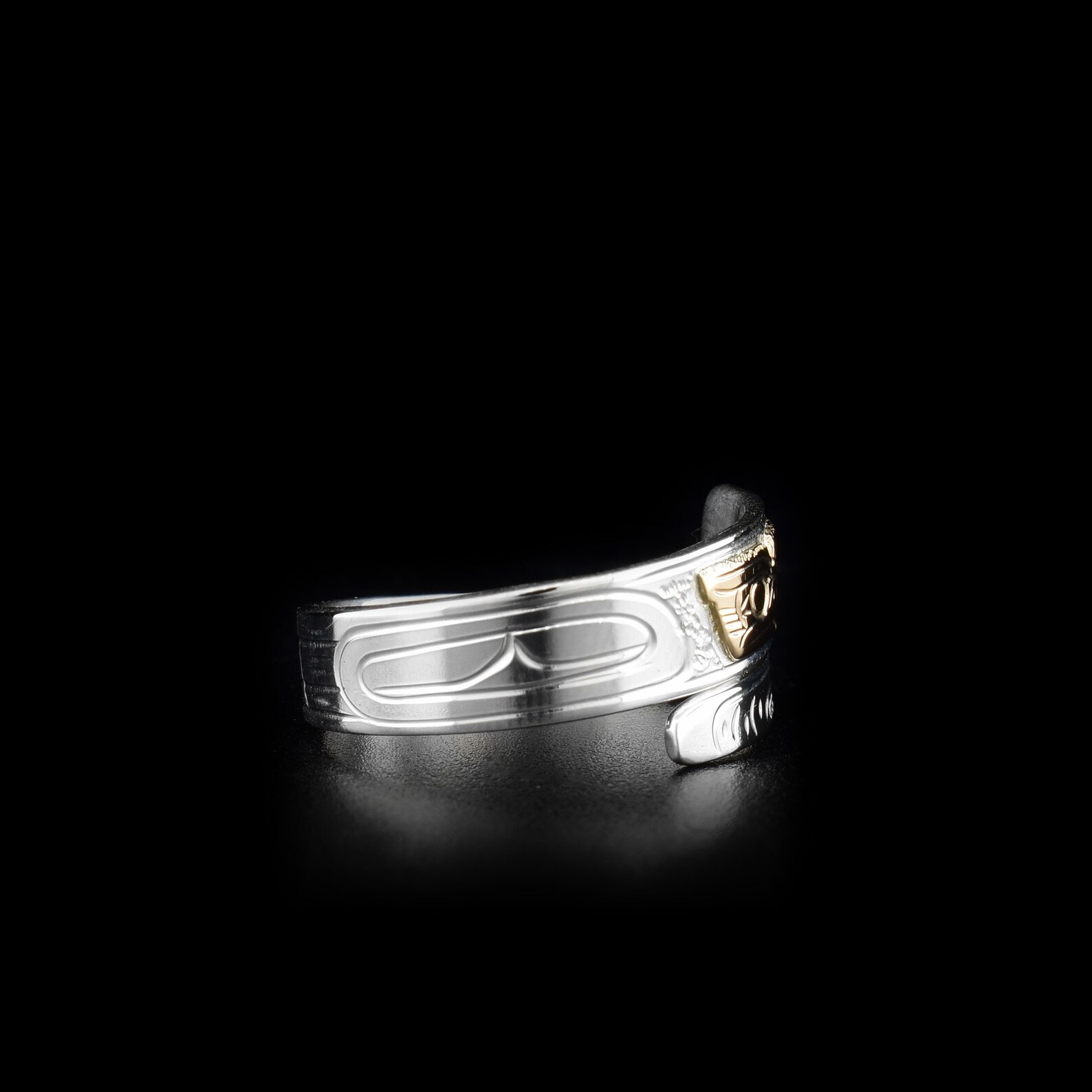 Northwest Coast Indigenous, Hand Carved Wrapped Owl Sterling Silver and ...