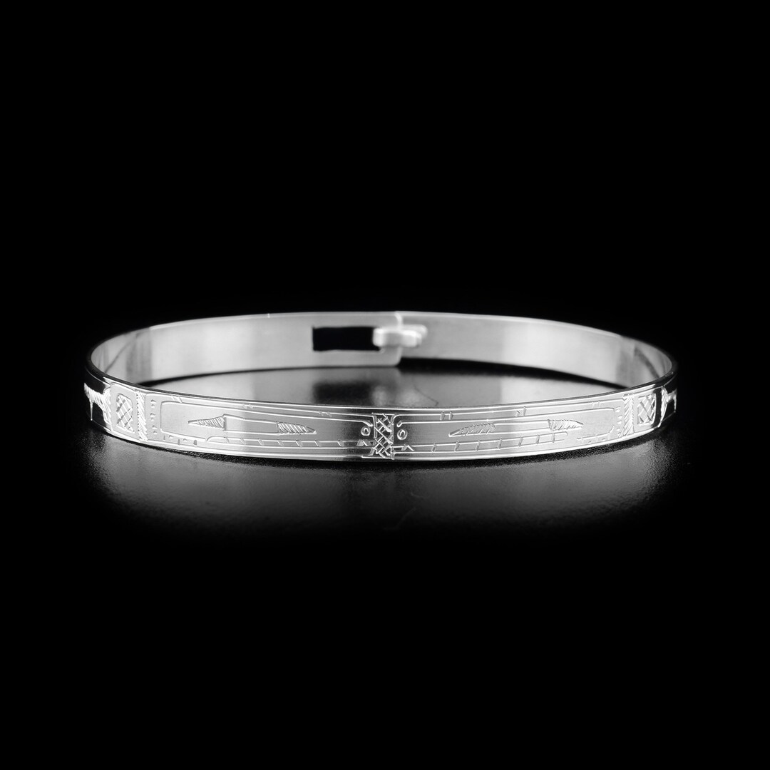 Canadian First Nations, Hand Carved Sterling Silver Double Orca Clasp ...