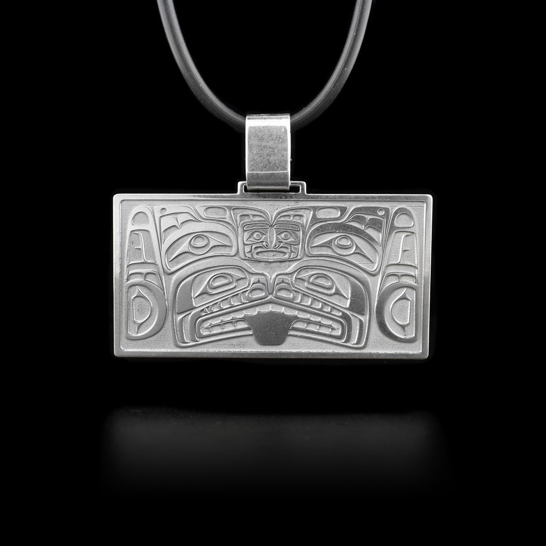 Northwest Coast Indigenous, Hand Carved Frog and Orca Sterling Silver ...