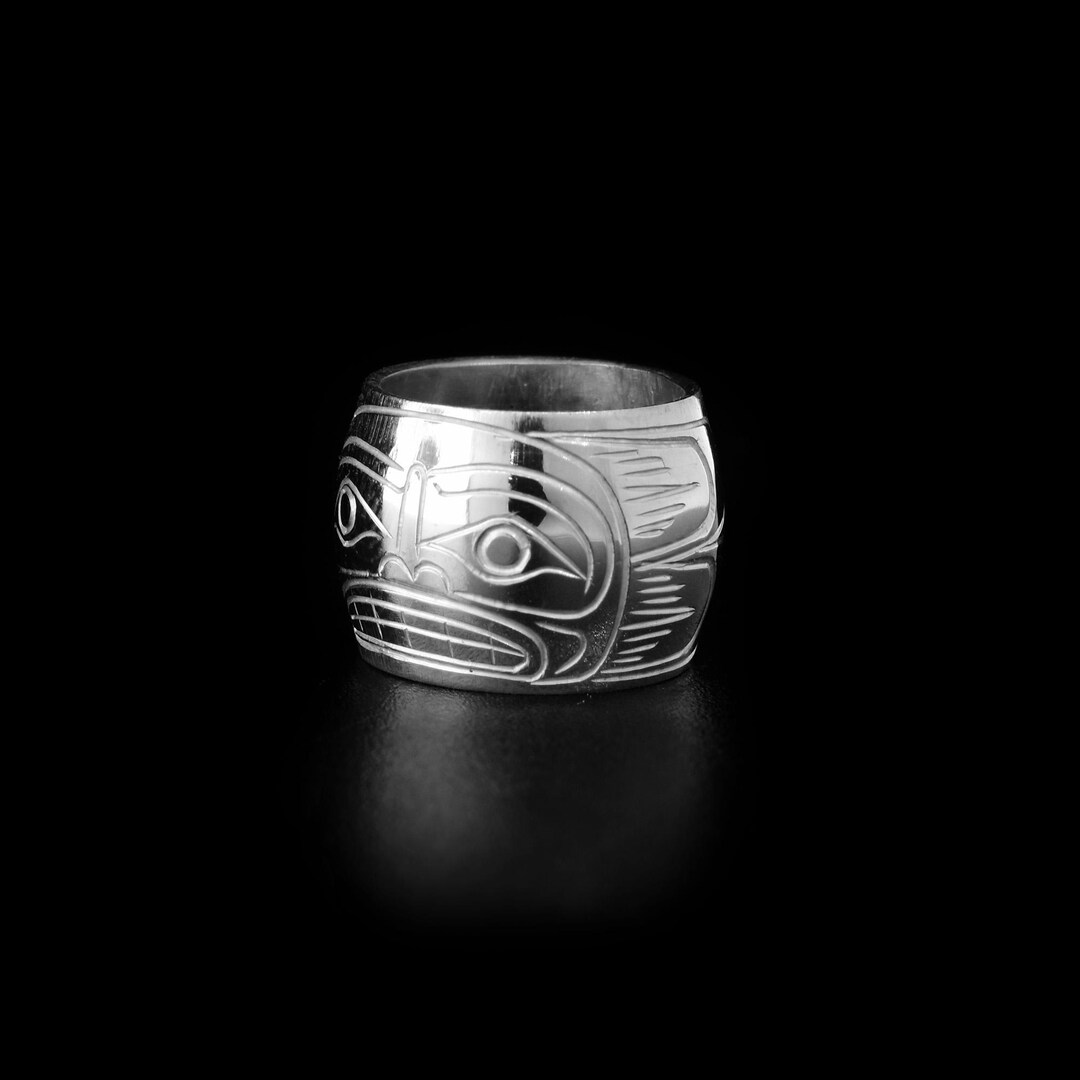 Canadian First Nations, Hand Carved Sterling Silver Sun Spirit Bead ...