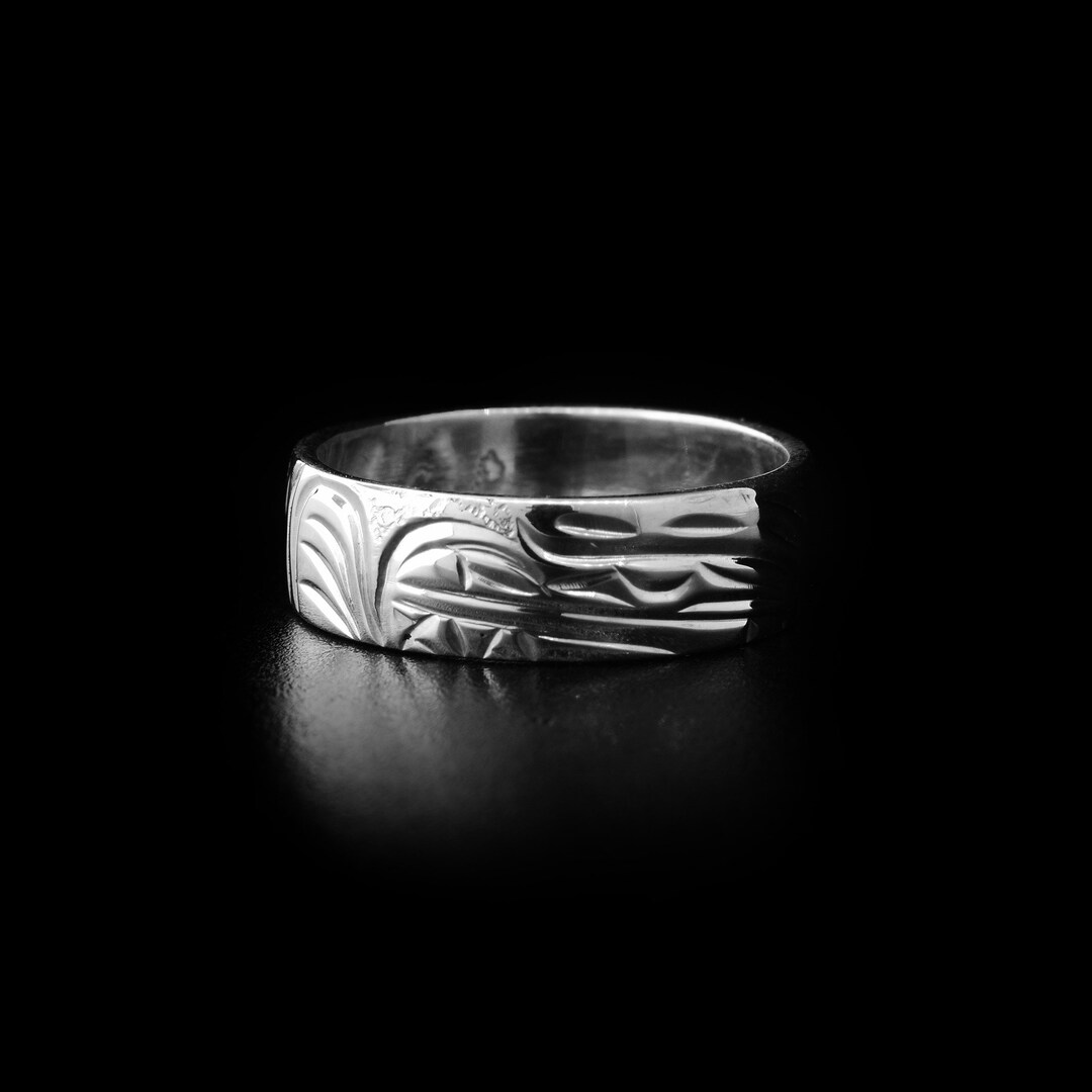 West Coast Native, Hand Carved Heavy Gauge 1/4" Sterling Silver Bear ...