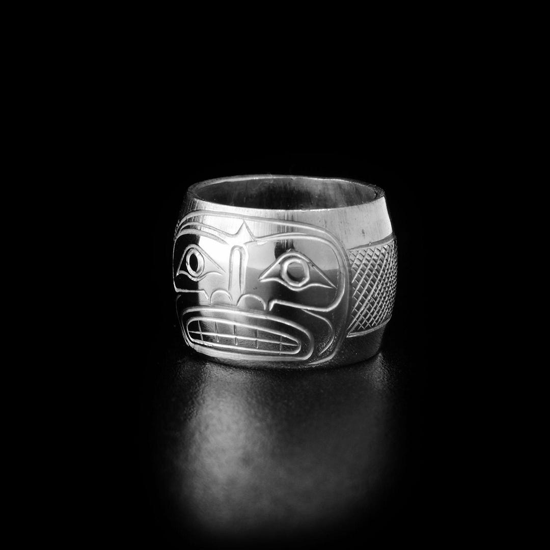 Canadian First Nations, Hand Carved Sterling Silver Moon Spirit Bead ...