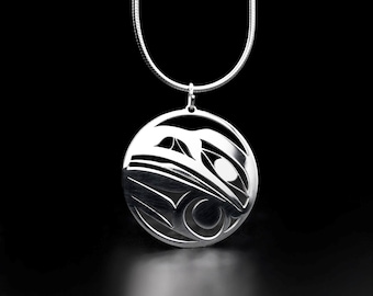Canadian Indigenous, Hand Carved Sterling Silver Large Eagle Feather ...