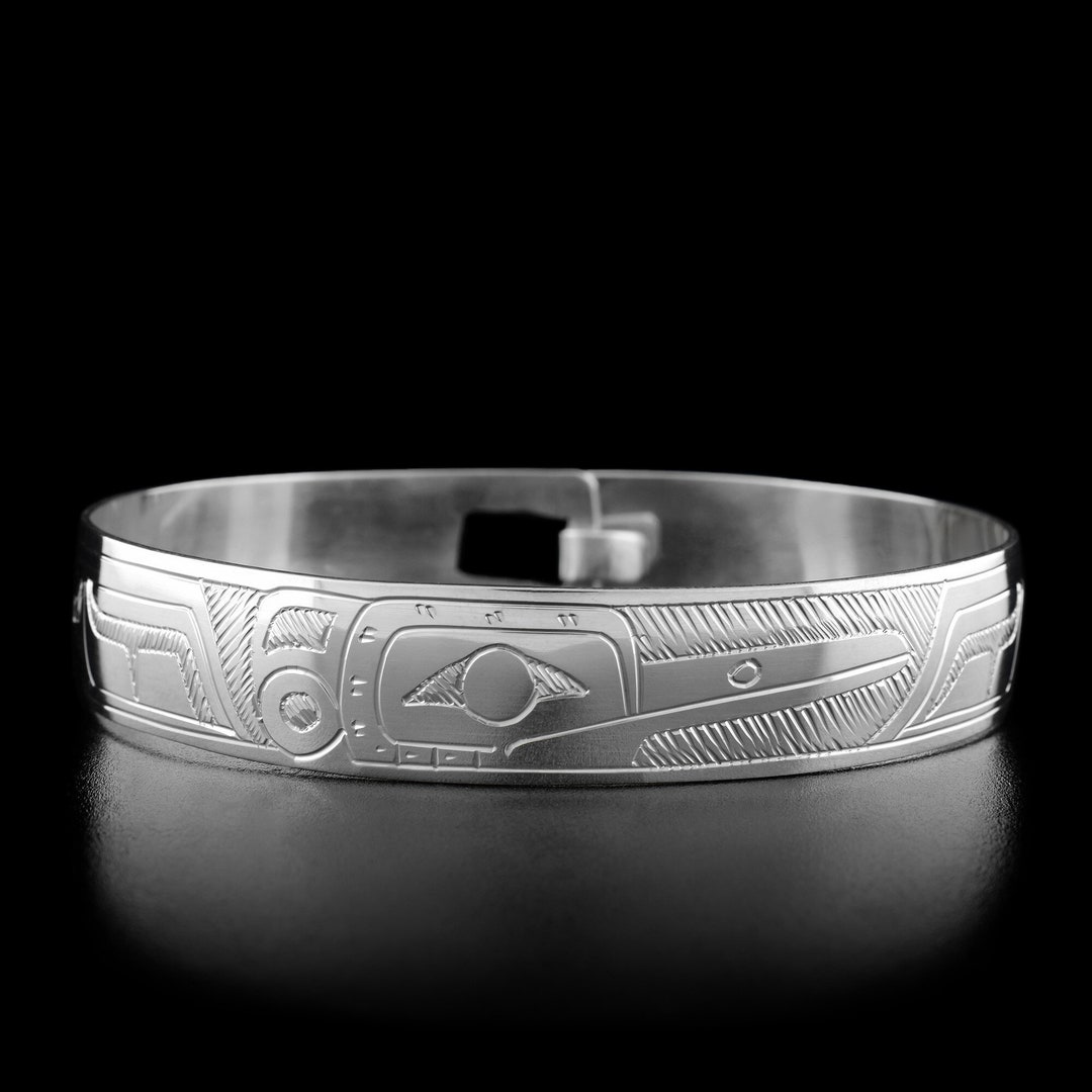 Canadian First Nations, Hand Carved Sterling Silver 1/2 Hummingbird ...