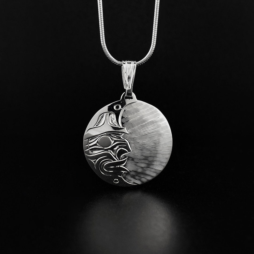 Canadian Indigenous, Hand Carved Sterling Silver Florentine Moon ...