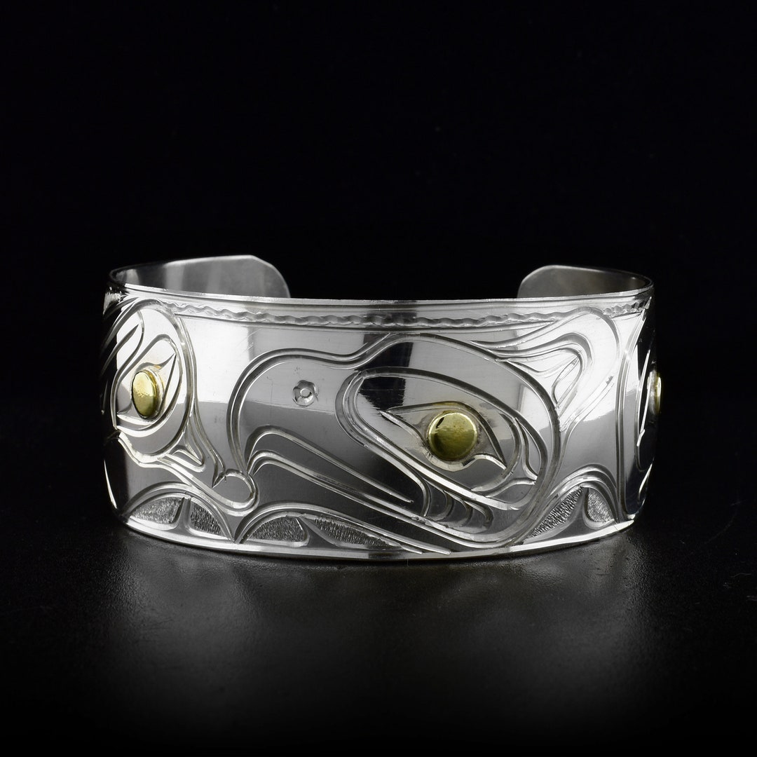 Canadian First Nations, Hand Carved Sterling Silver and Brass Bird ...