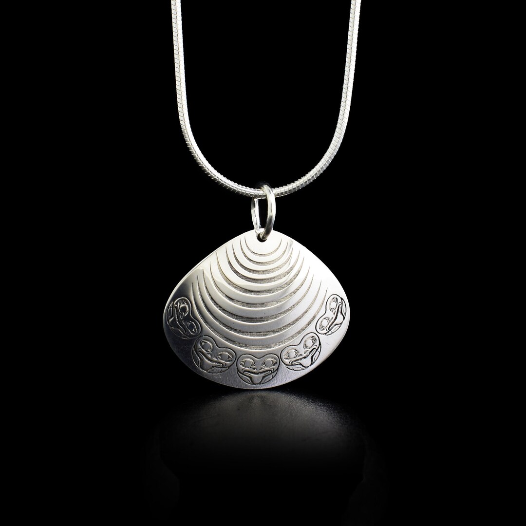 Canadian First Nations, Sterling Silver Clam Shaped Frog Pendant ...