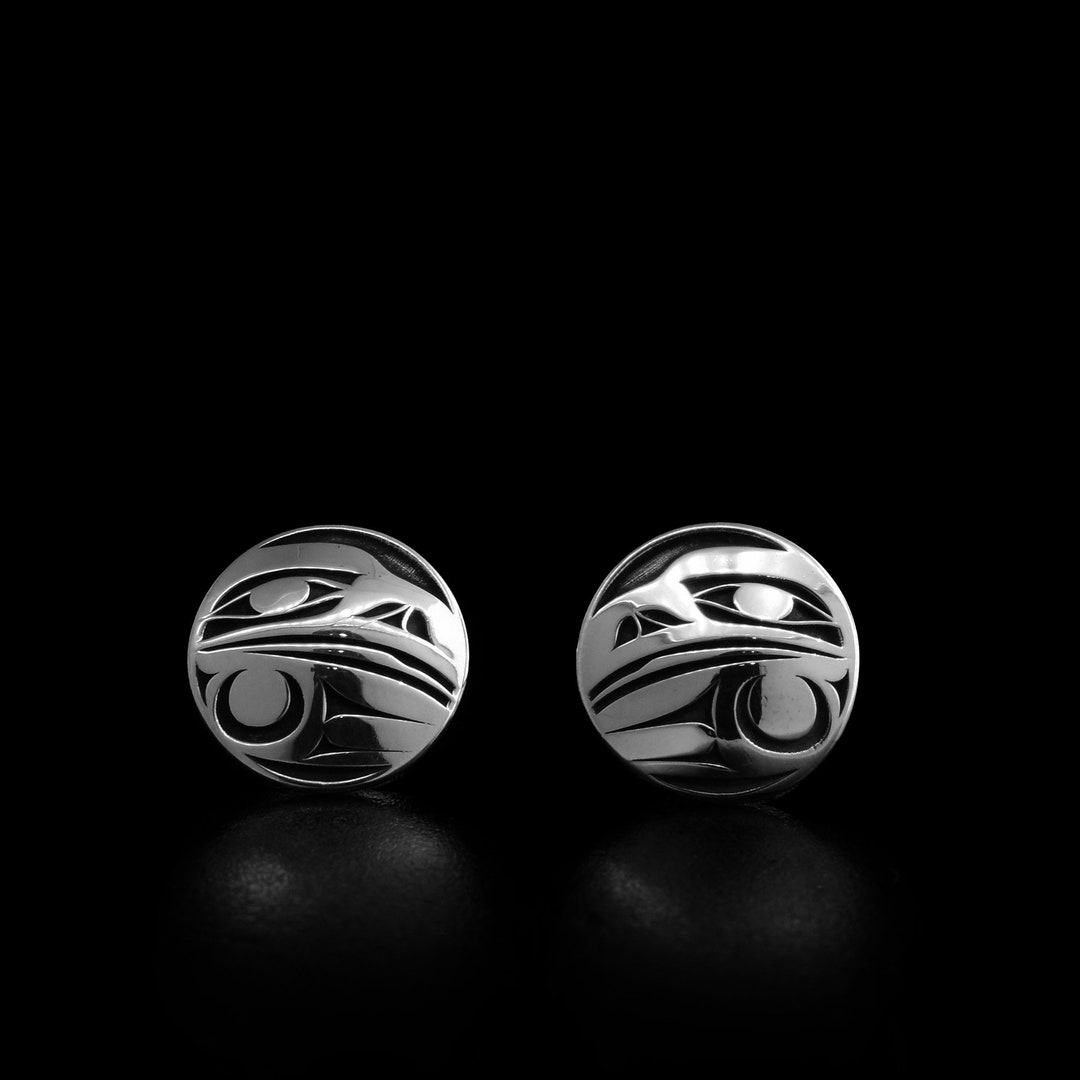 Canadian First Nations, Sterling Silver Raven Stud Earrings, Indigenous ...