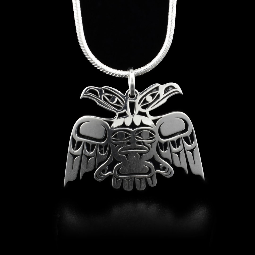 West Coast Native, Mini Sterling Silver Double-headed Eagle Pendant ...