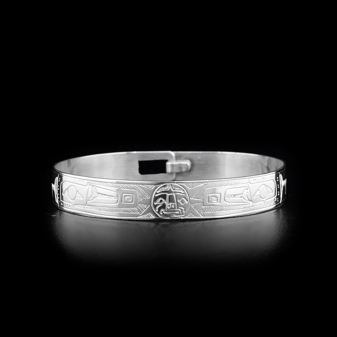Canadian First Nations, Hand Carved Sterling Silver 3/8" Double Raven ...