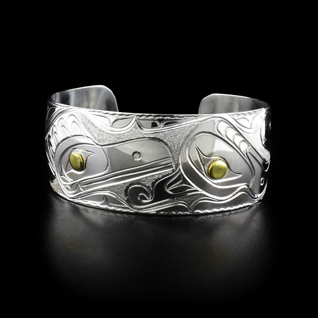Northwest Coast First Nations, Hand Carved Sterling Silver and Brass 1 ...