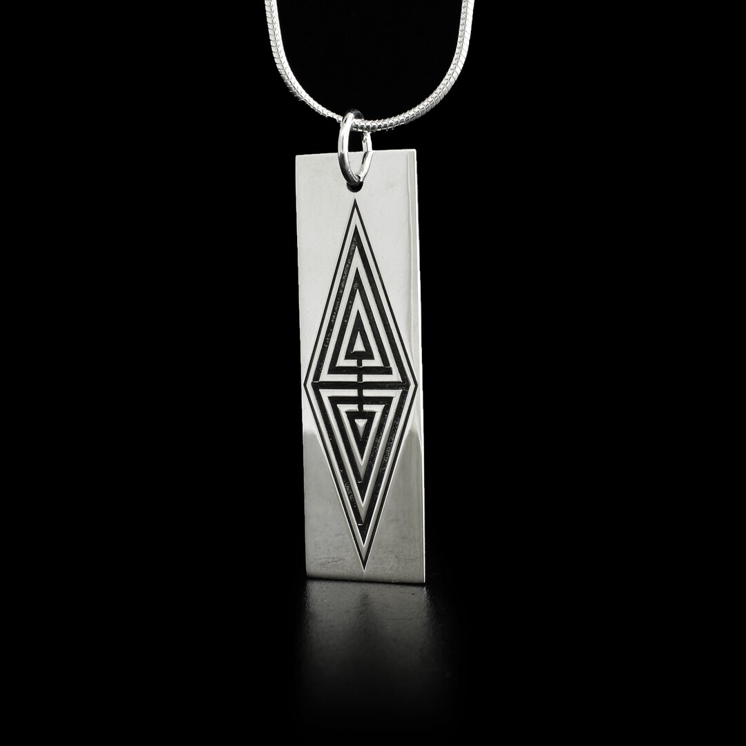 Canadian First Nations, Sterling Silver Mini Raven Tail Weave Pendant ...