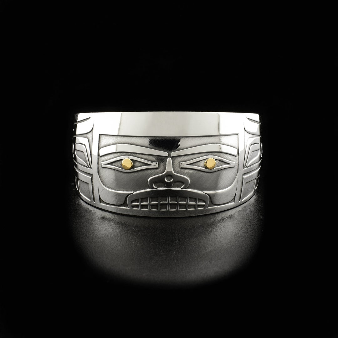 Northwest Coast First Nations, Sterling Silver and 14K Gold Chilkat Box ...