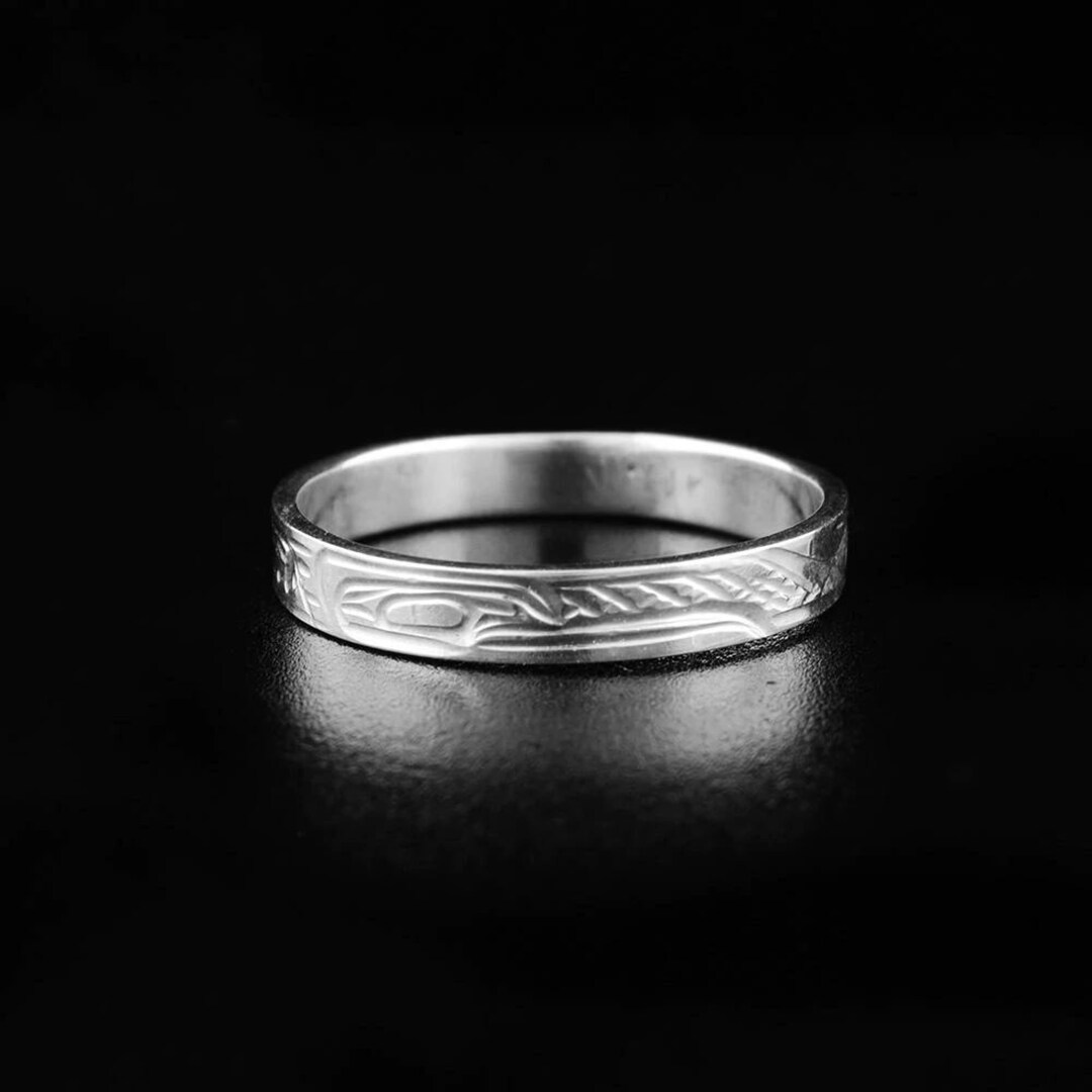 Canadian First Nations, Hand Carved Sterling Silver 1/8 Hummingbird ...