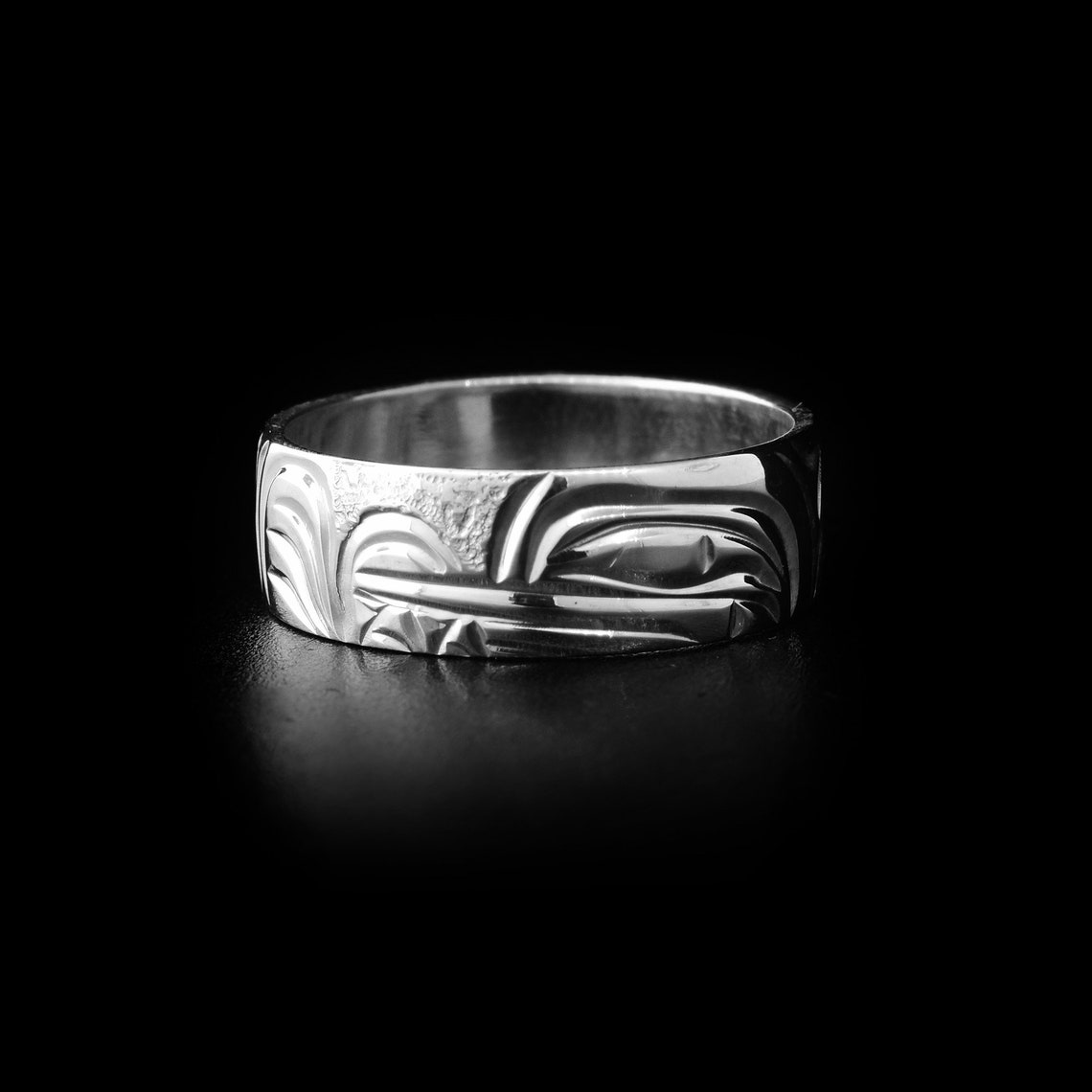 Northwest Coast Indigenous, Hand Carved Heavy Gauge 1/4" Sterling ...