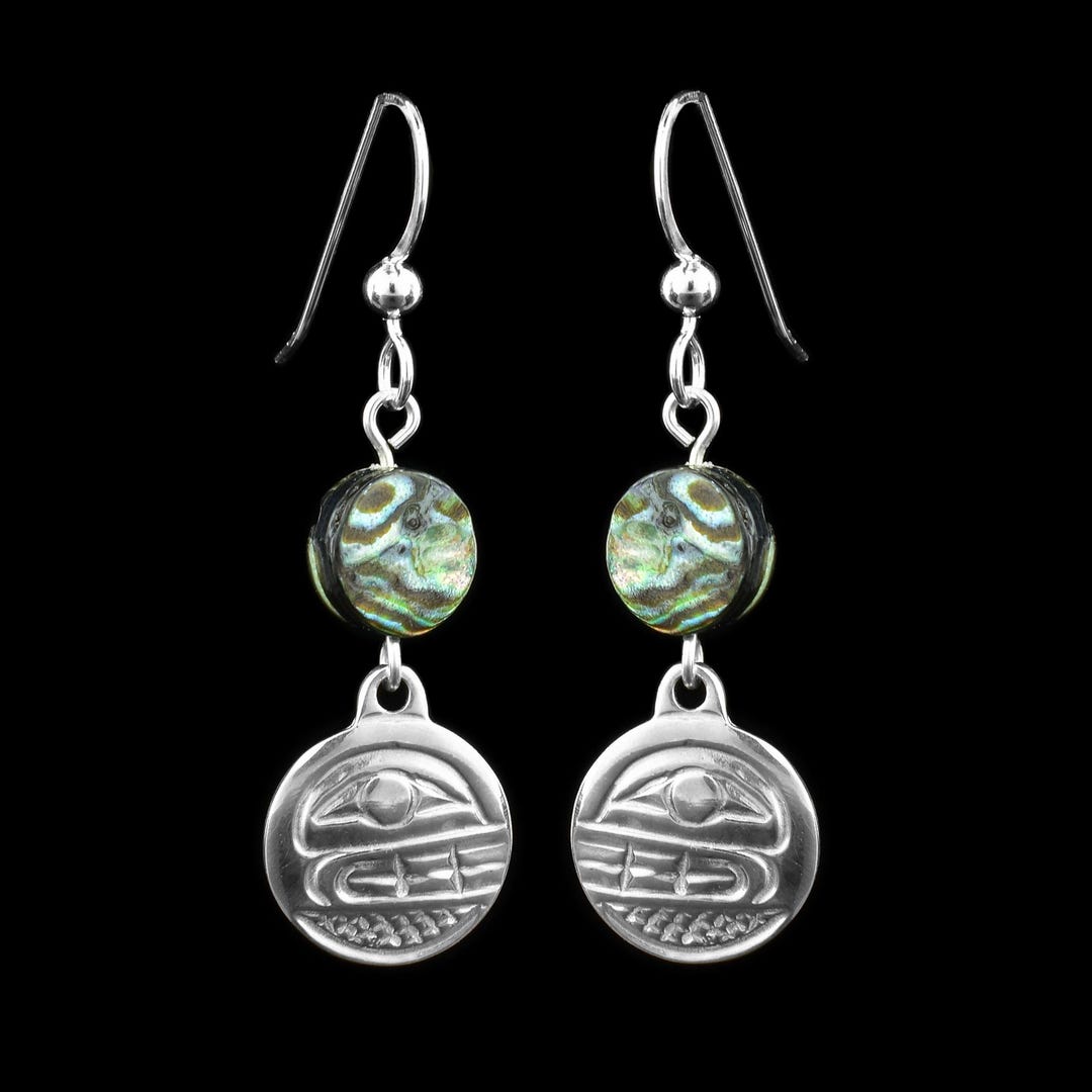 Northwest Coast First Nations, Hand Crafted Silver Orca Cast Abalone ...