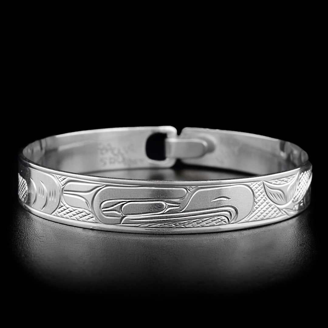 Canadian First Nations, Hand Carved Sterling Silver Eagle Chasing ...