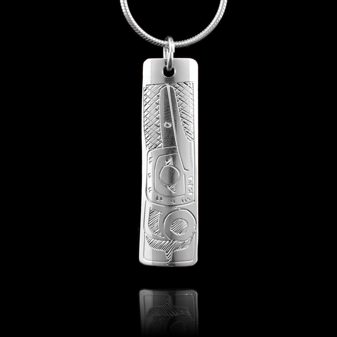 Canadian First Nations, Hand Carved Sterling Silver Rectangle ...