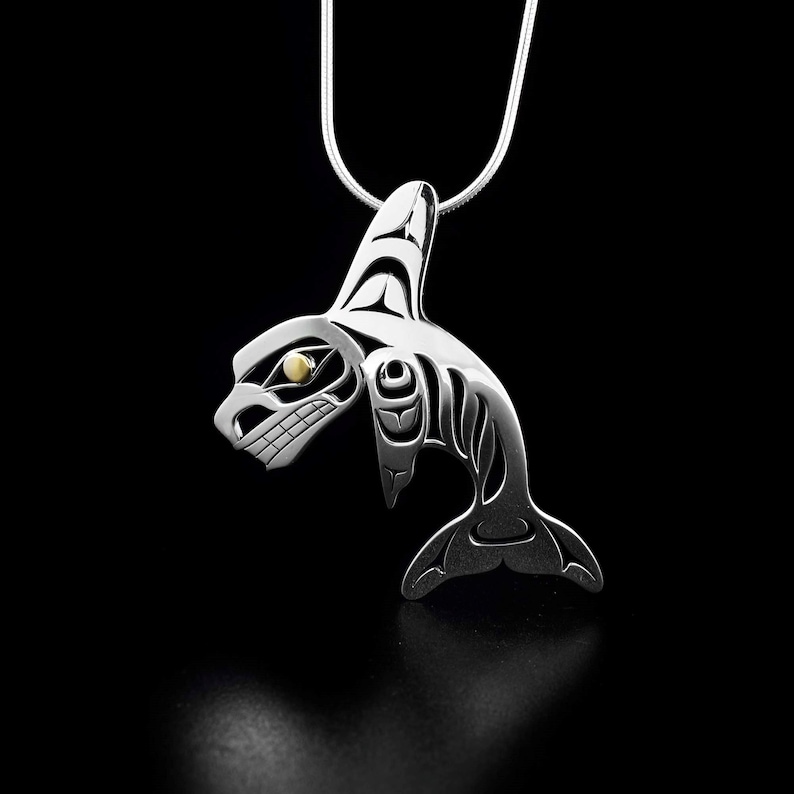 Canadian First Nations Sterling Silver and 18K Gold Orca - Etsy