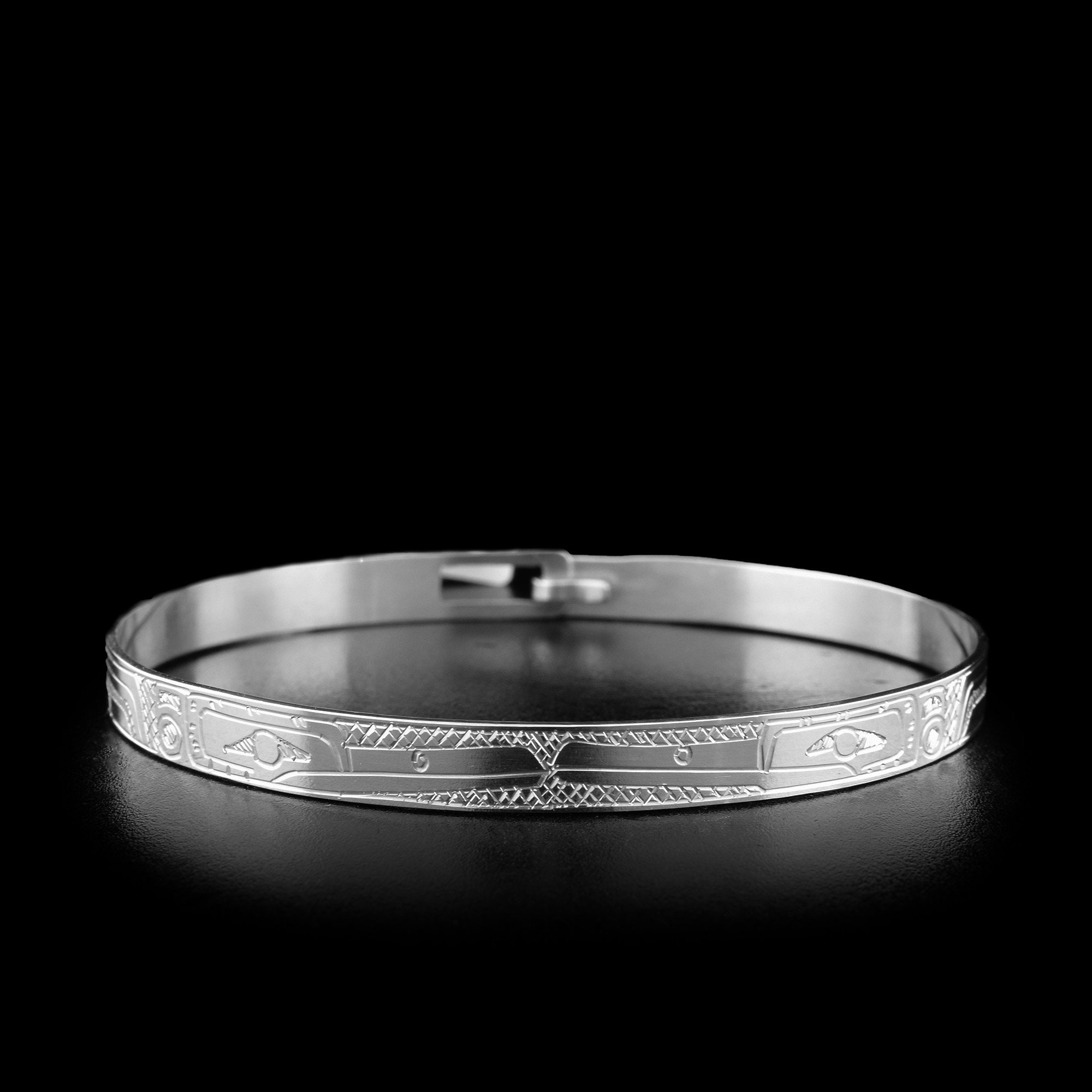 Canadian First Nations, Hand Carved Sterling Silver 3/16 Double ...