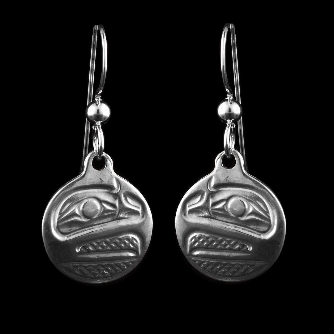 Northwest Coast First Nations, Hand Crafted Small Silver Dangling ...