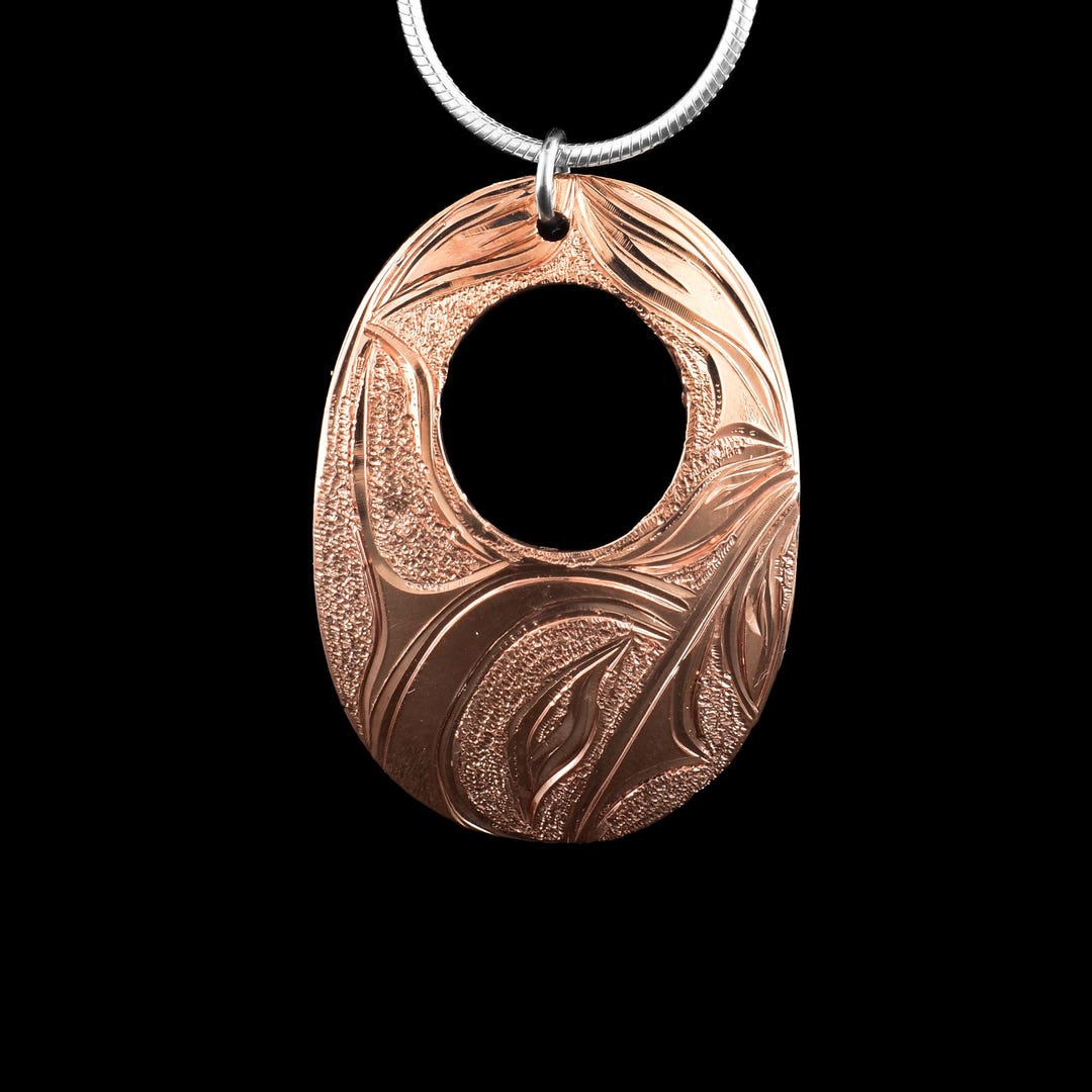 Canadian First Nations, Hand Carved Round Cutout Large Copper ...