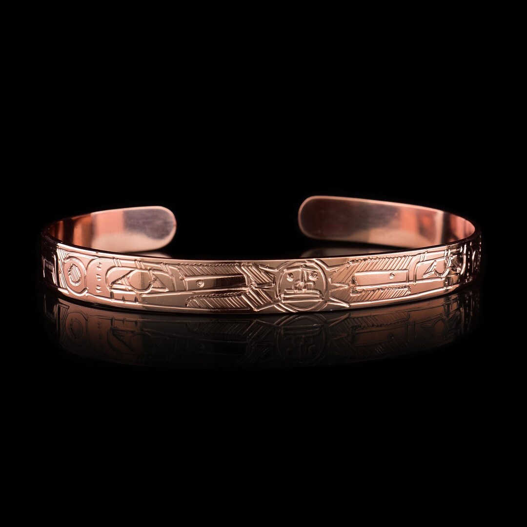 Canadian First Nations, Hand Carved Thin Copper Sun and Hummingbird ...