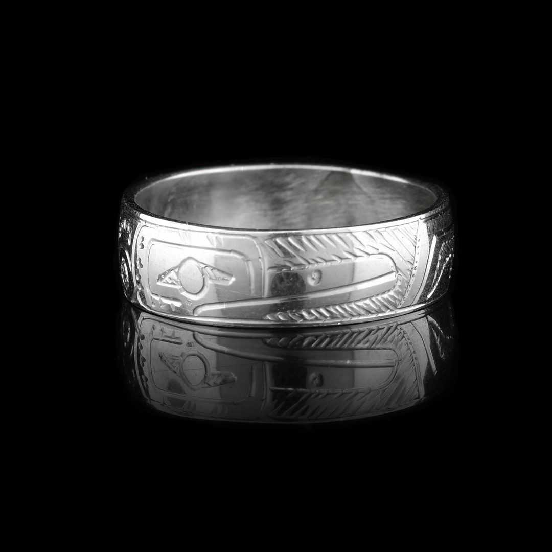 Canadian First Nations, Hand Carved Sterling Silver 1/4" Hummingbird ...