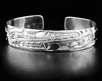 Northwest Coast First Nations, Hand Carved Sterling Silver 1 Eagle and ...