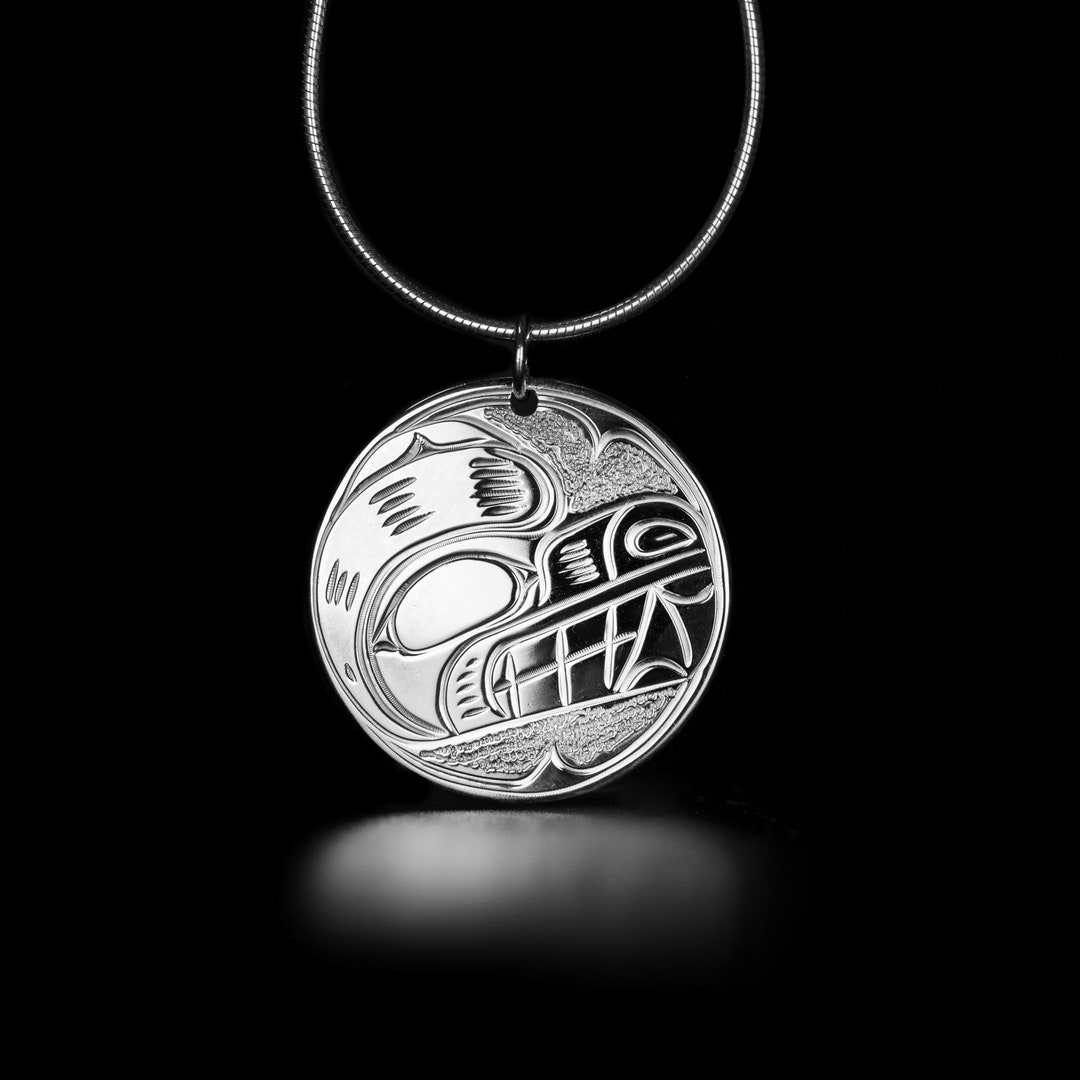 Canadian First Nations, Hand Carved Sterling Silver 1 Bear Pendant ...