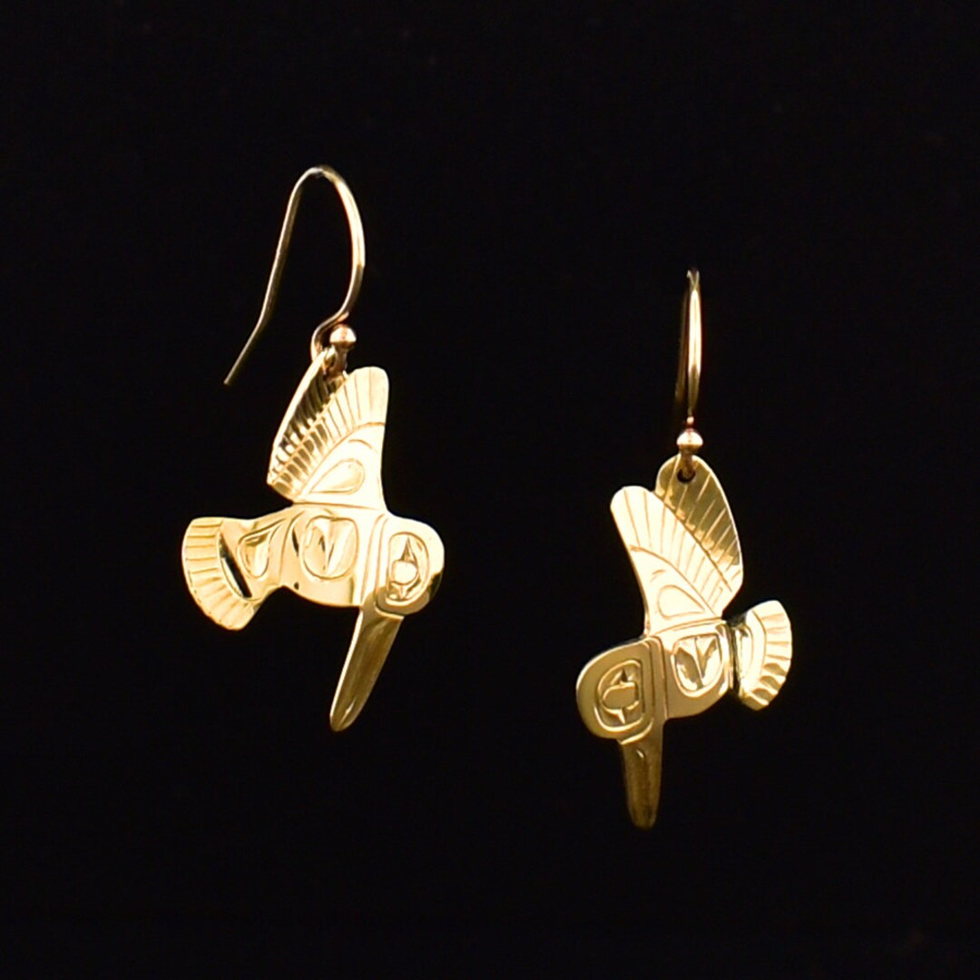 Canadian First Nations Hand Carved 14K Gold Hummingbird in - Etsy