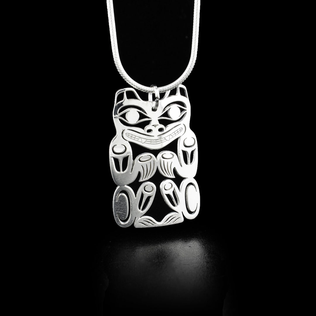 Canadian First Nations, Sterling Silver Mini Bear Pendant, Indigenous ...