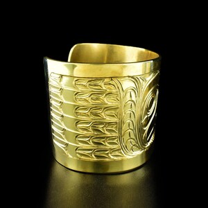 Canadian First Nations, Hand Carved Brass 2 Horned Owl Cuff Bracelet ...