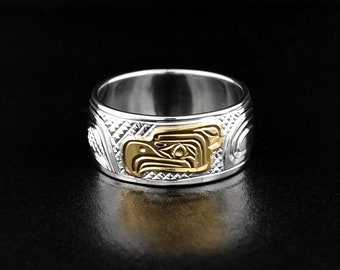 Canadian First Nations Hand Carved 14k Gold and Sterling - Etsy