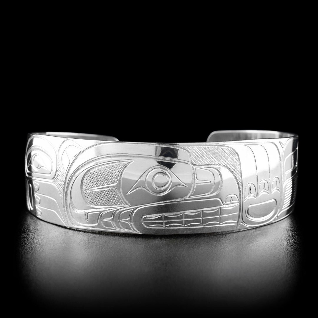 Northwest Coast First Nations, Hand Carved Sterling Silver 3/4" Bear ...