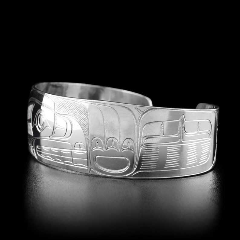 Northwest Coast First Nations, Hand Carved Sterling Silver 3/4" Bear ...