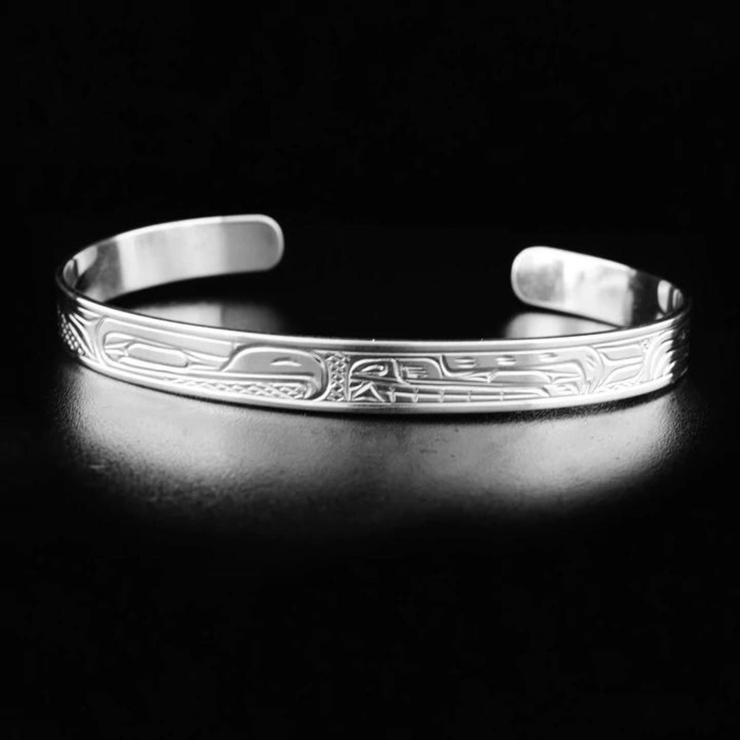 Canadian First Nations, Hand Carved Sterling Silver 1/4" Thunderbird ...