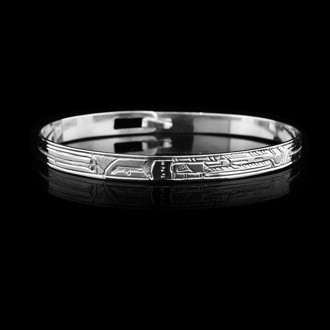 Canadian First Nations, Sterling Silver Raven Clasp Bracelet ...