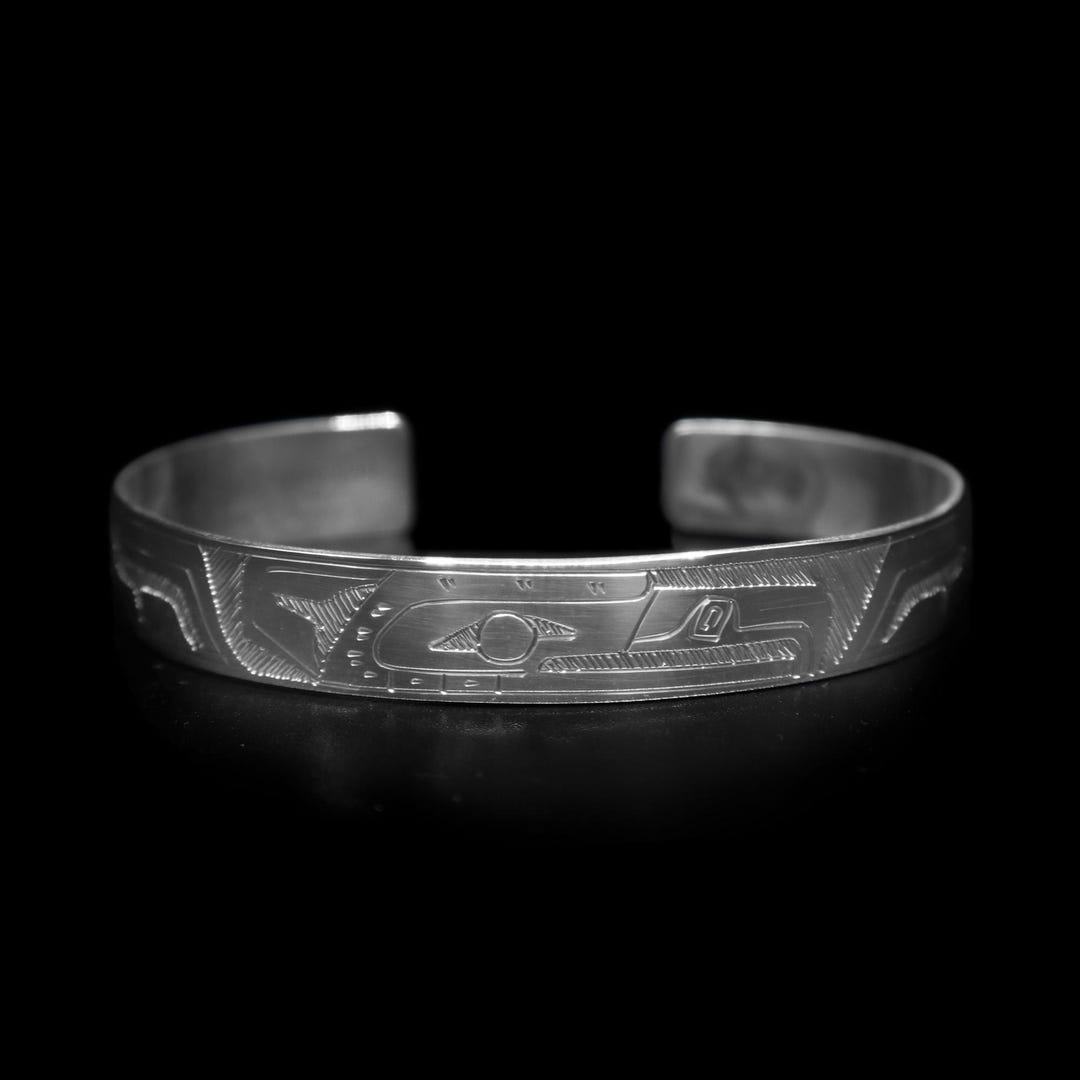 Northwest Coast First Nations, Hand Carved Sterling Silver 3/8" Eagle ...