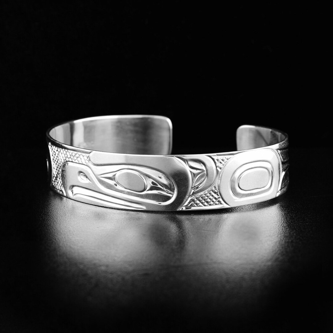 Northwest Coast First Nations, Hand Carved Sterling Silver 1/2" Eagle ...